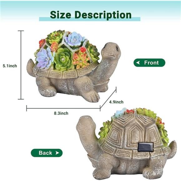 Accents | Solar Garden Statues Turtle Figurine Garden Decor With 7 Leds ...